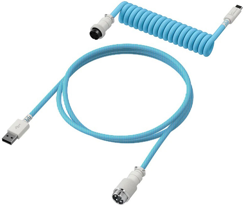 Купить Кабель HyperX USB Type-C Coiled Cable (голубо-белый) в Минске, цена