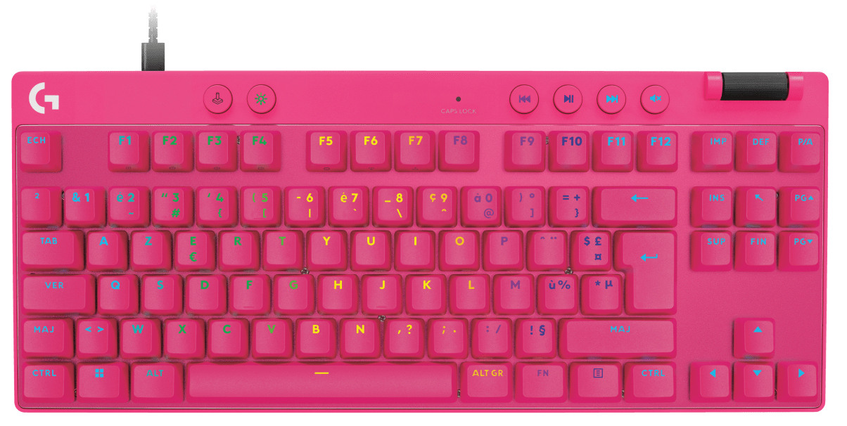 Купить игровую клавиатуру Logitech PRO X TKL RAPID (розовый) в Москве, цена